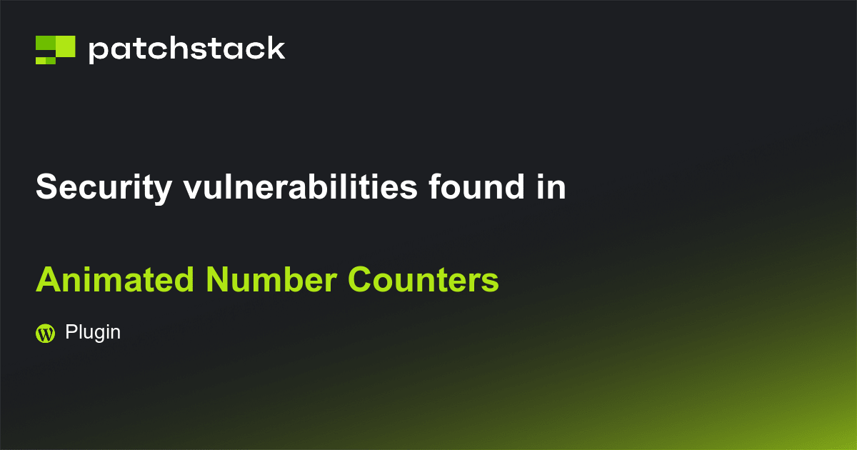 Animated Number Counters Vulnerabilities - Patchstack